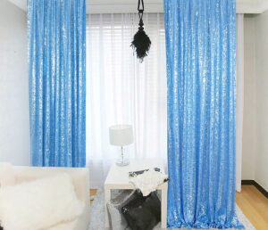 shinybeauty 4ft x 8ft baby blue sequin backdrop curtain 2 panels sequin wall panel backdrop glitter curtains drapes or parties wedding decoration