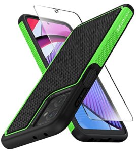 fntcase for motorola moto g-power-2023 case: moto g 5g 2023 case | dual layer protective heavy duty cell phone cover shockproof with textured - military protection bumper - green