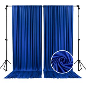 10 x 10 feet blue backdrop curtain for partie, background curtains for photoshoot, birthday, wedding, halloween, thanksgiving, christmas, new year party decorations 5ft x 10ft, 2 panels