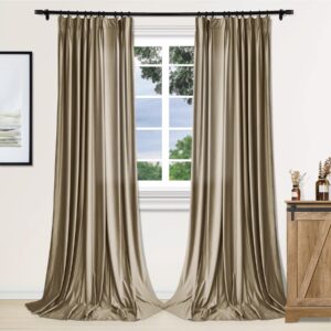 fcosie living room velvet curtains pinch pleat curtains for traverse rods room darkening curtain panels for ceremony wedding stage decorations backdrop party drapes (1 panel), 27"w x 102"l, cornstalk