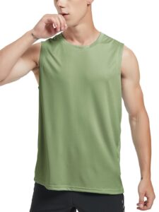 mier men's lightweight upf 50+ sleeveless bodybuilding tank tops breathable fishing hiking shirts uv-proof ultralight workout muscle tee olive xl