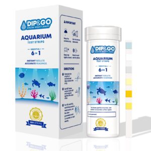 aquarium test strips - ammonia test kit for aquarium - dip & go 6 in 1 aquarium water test kit for freshwater, fish tank water testing kit, 100 strips