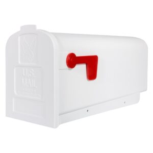 gibraltar mailboxes parsons medium capacity rust-proof plastic white, post-mount mailbox, pl10w0201