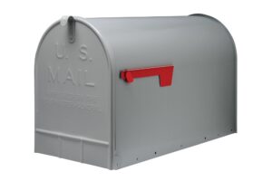 gibraltar mailboxes stanley extra-large capacity galvanized steel grey, post-mount mailbox, st200000