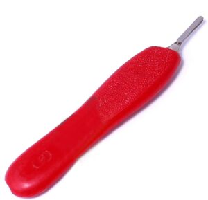 g.s scalpel handle #6 red plastic grip - fitting blades #20 thru 25