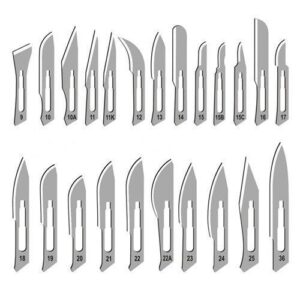 120 sterile disposable scalpel handle blades #10#11#15#20# 21#22 + 1 scalpel handle #3 free + 1 scalpel handle #4 free instruments (cynamed)