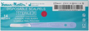 swann-morton® #14 sterile disposable scalpels with blade [individually packed, box of 10]