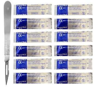 25 pcs scalpel blades bp scalpel handle #11 suitable for surgical sign craft card making cutter podiatry dental medical vet students