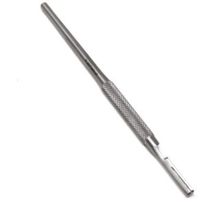 premium quality round scalpel handle #4, stainless steel (fits size 20-26 scalpel blades)