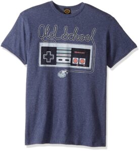 nintendo men's tangled controller t-shirt, large, navy heather