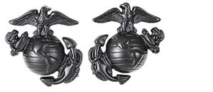 officially licensed united states marine corps usmc ega black right and left lapel pins (set)