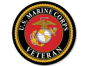 magnetic round united states marine corps veteran magnet (us vet outdoor for cars, fridges, and trucks (3 inch) usmc licensed