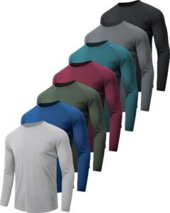 mlyenx 4-7 pack long sleeve shirts for men quick dry moisture wicking mens long sleeve tee shirts workout t shirts