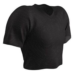 champro boys' polyester porthole mesh youth football practice jersey, black, medium