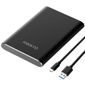 hwayo 160gb portable external hard drive, usb3.1 gen 1 type c ultra slim 2.5'' hdd storage compatible for pc, desktop, laptop, mac, xbox one (black)