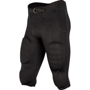 champro boys' safety integrated football practice pant with built-in pads, black, large