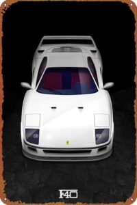 ferrari f40 sports posters retro metal tin sign halloween tin sign,cave,bar,club, home wall art metal tin sign 8x12 inches