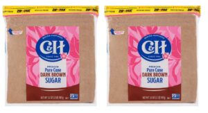 c&h® dark brown sugar, 2 lb zipper bag c&h® brown sugar (pack of 2)