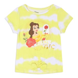 disney beauty and the beast belle girls short sleeve t-shirt for toddler and big kids yellow