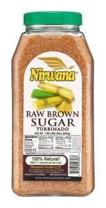 nirwana raw brown sugar | perfect for baking, cooking & sweetening | pantry staple for cakes, cookies, and coffee - 1.88 lbs - natural granulated sugar, perfect for hot & cold drinks, baking, cooking, coffee