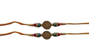 indiabigshop set of two rakhi, mere bhaiya and flower design rakhi thread, raksha bandhan, gift for your brother vary color and multi design