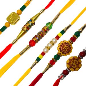 rakhi set rakhi for brother rakhee set rakhi for bhaiya pack of 6 rakhi for brother with multi-design rakhee for bhai bhaiya indian rakhi raksha bandhan festival traditional rakhi gift for brothers as