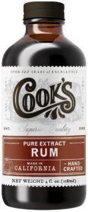 cook's, pure rum extract, for baking, ice cream, candies, cakes, 4 oz