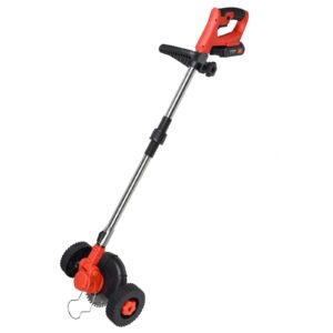 portable 24v electric grass trimmer with adjustable height and 180-degree 5-position rotating head for lawn maintenance - up to 150mm cutting diamete