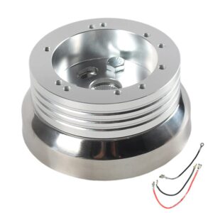 yiuiy 5 & 6 hole billet steering wheel hub adapter silver