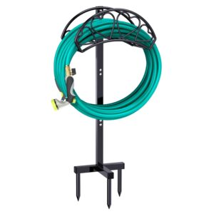 garden hose holder - creiyuan water hose stand freestanding metal hose hanger, detachable heavy duty hose storage stand for outdoor (love heart)