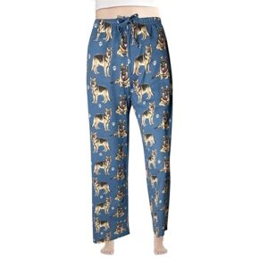 german shepherd pajama pants – cotton blend - all season - comfort fit lounge pants for women and men – german shepherd gifts