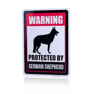 beware of dog sign will bite,beware of german shepherd dog sign 14x10 inch rust free aluminum, uv printed, easy to mount weather resistant long lasting ink for fence…