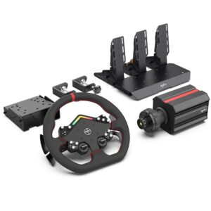 pxn v12 lite direct drive racing wheel and pedal, 4-metal paddle shifter, quick release, driving force leather steering wheel compatible with pc, ps4, xbox one, xbox series s/x