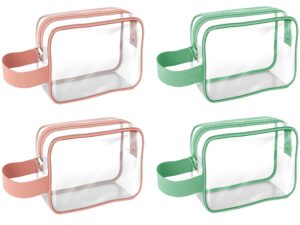 axe sickle 4 pack clear cosmetics bag waterproof plastic organizer bag with zipper portable clear makeup cosmetic bag for travel bathroom toiletry organizer