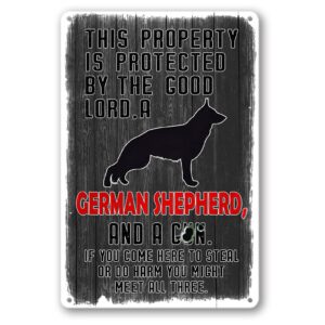 funny beware of dog sign - 8x12 inch tin sign for fence warning