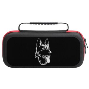 german shepherd head compatible with nintendo switch carrying case portable travel carry cover accessories with 20 game card slots