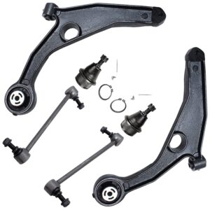 detroit axle - 6pc front end suspension kit for 2009-2015 dodge journey 2010 2011 2012 2013 2014, 2 lower control arms 2 lower ball joints 2 stabilizer sway bar end links replacement