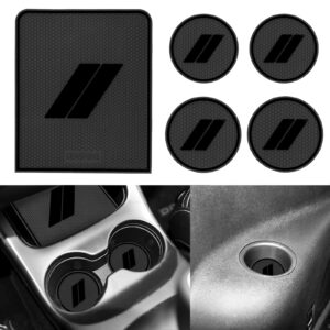 senshine for dodge journey accessories 2022 2021 2020 2019 2018 2011-2021 non-slip anti dust cup holder insert center console shifter liner trim door packet mats custom interior 5pc set (black trim)