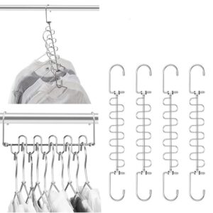 meetu space saving hangers magic cloth hanger metal closet organizer for closet wardrobe closet organization closet system (pack of 12)