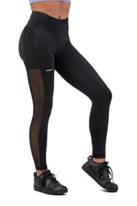 nebbia black mesh design leggings breathe 401