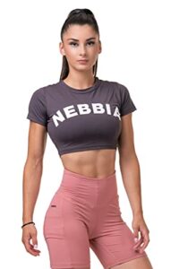 nebbia short sleeve sporty crop top 584 maroon