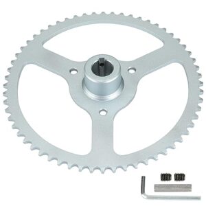 yoxufa 60t steel go kart live axle hub sprocket for #40/41/420 chain with 1" bore 1/4" keyway adapter yerf dog murray predator 212cc 196cc go carts dune buggy drift trike mini quad 3 hole silver parts