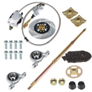 32 go kart axle kit with shaft + hub+ chain+ brake master cylinder + sprocket replacement for go kart atv