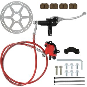 mini bike brake kit, compatible with bajaa doodle bug dirt bug db30 97cc 2.8hp minibike go karts hydraulic disc brake caliper assembly 180mm rear brake disc rotor with pads kit