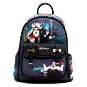 wondapop disney villains 11" vegan leather fashion mini backpack