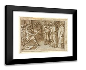 artdirect cesare nebbia 24x20 black modern framed art print titled saint charles borromeo supervising the opening of a crypt