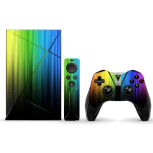 mightyskins skin compatible with nvidia shield tv (2017) wrap cover sticker skins rainbow streaks