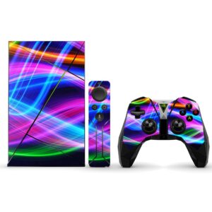 mightyskins skin compatible with nvidia shield tv (2017) wrap cover sticker skins light waves