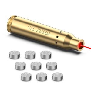 hawkway bore sight 223 5.56mm red laser boresighter kit with 3 sets of batteries