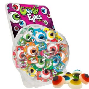 gummy googly eyes candy, christmas bulk candy individually wrapped, 50 count, 0.49 ounces each